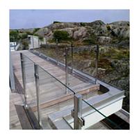 China EN 12150 glass front porch railing steel railing with glass price for sale