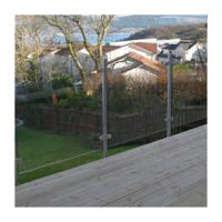 China Low iron glass balustrade 10 foot stainless post deck railing tempered glass balcony railing for sale