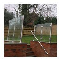 China EN2190 glass fencing horizontal wood porch railing stainless steel staircase railing with glass for sale
