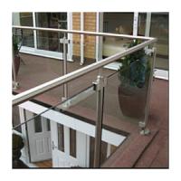 China Safety glass balustrades metal deck railing balusters wooden railing with glass for sale