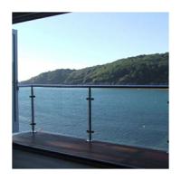 China Safety glass balustrades metal deck railing balusters wooden railing with glass for sale