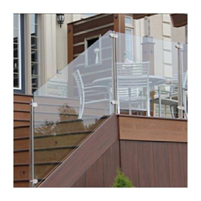 China Float glass railings pressure treated porch railing installing glass panel deck railing for sale