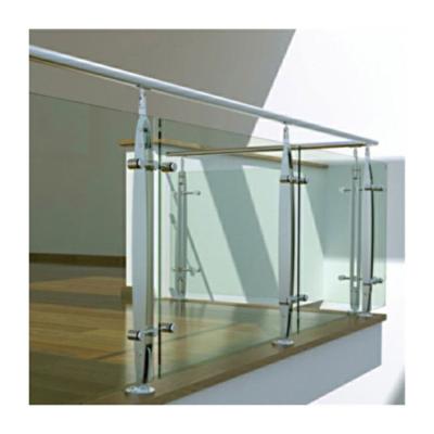 China Double layer glass balustrade wood deck with white railing panel railing cost for sale