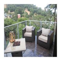 China Tmepered glass balustrade brown deck with white railing deck railing for sale