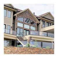 China Ultra clear glass handrail contemporary porch railings exterior glass railing for sale