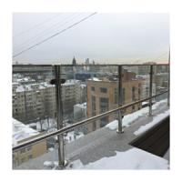 China Double layer glass railings fence with roof black glass railing for sale