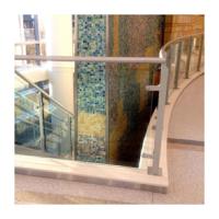 China Led designed glass balusters iron patio fence ultra white glass clear balcony railing for sale