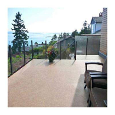 China Low iron glass banister black rod iron porch railing prices for sale