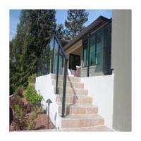China Ultra white glass banister glass cross porch railing stainless post glass railing systems for sale