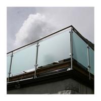 China Blue glass fencing roof handrail systems side mounted glass railing for sale