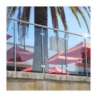 China Blue glass fencing roof handrail systems side mounted glass railing for sale