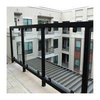 China Blue glass fencing roof handrail systems side mounted glass railing for sale