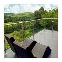 China Ultra clear glass fencing cheap glass balcony railings balustrade lighting for sale