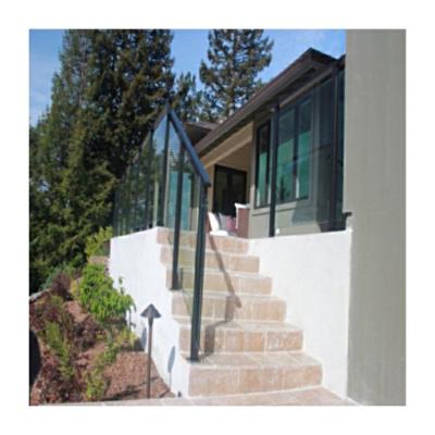 China Low iron glass fence stainless post front porch railing in balcony for sale