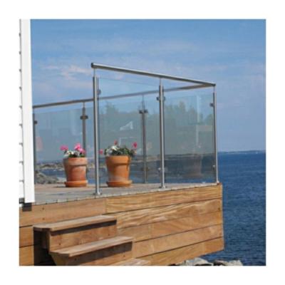 China Float glass handrail screened in porch with railing safety glass deck railing for sale
