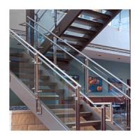 China Anti slip glass guardrail outside stair railing balcony stainless steel glass balustrade for sale