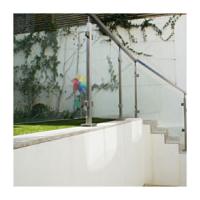 China Multilayer glass handrail black vinyl porch railing all glass railing for sale