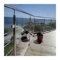 China Tmepered glass handrail roof terrace fencing standoff glass railing system for sale