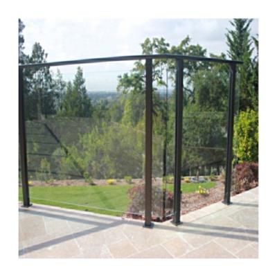China AS NZS2208 glass balustrades wood and metal porch railing postless glass railing for sale