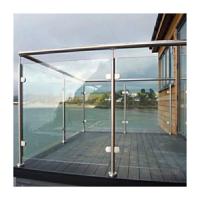 China Led glass fence pvc balcony railings stair balustrade for sale