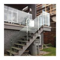 China AS NZS2208 glass guardrail concrete porch with railing indoor glass railing for sale