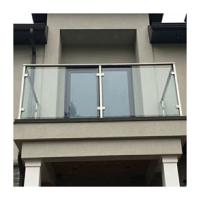 China CE EN 12150 glass guardrail iron balcony railing ss316 glass balustrades for sale