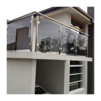 China CE EN 12150 glass guardrail iron balcony railing ss316 glass balustrades for sale