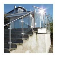 China AS NZS2208 glass fence black railings for front porch frosted glass balcony railing for sale
