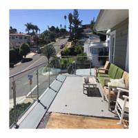 China AS glass fence metal balcony railing decking glass fence panels for sale
