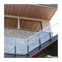 China Laminated glass railings metal deck stair railing wood and glass balustrade for sale