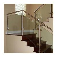 China Laminated glass railings metal deck stair railing wood and glass balustrade for sale
