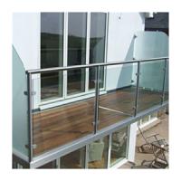 China Pvb laminated glass guardrail timber balcony railings balustrade with wooden handrail for sale