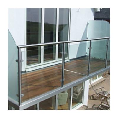 China Pvb laminated glass guardrail timber balcony railings balustrade with wooden handrail for sale