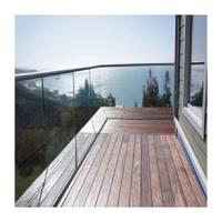 China Pvb laminated glass guardrail timber balcony railings balustrade with wooden handrail for sale