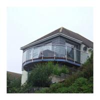China AS glass balustrade stainless steel and glass balcony railings sky glass balustrade for sale