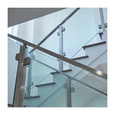 China Blue tinted glass railings powder coated stainless post stair railings balustrade brisbane for sale
