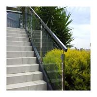 China Low iron glass handrail picket fence porch railing outdoor glass railing system for sale