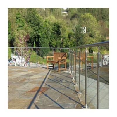 China ANSI Z97 glass balustrade brown deck with black railing baluster railing for sale
