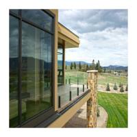 China ANSI Z97 glass balustrade brown deck with black railing baluster railing for sale