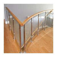 China Led designed glass fencing patio banister laminated glass deck stair railing for sale