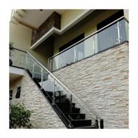 China CE EN 12150 glass fence horizontal front porch railing aluminium balcony railing for sale