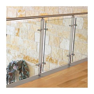 China Float glass balustrade metal patio fence safty glass stainless steel railing for sale