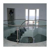 China Led glass banister patio bamboo fence tempered glass stainless steel deck railing for sale