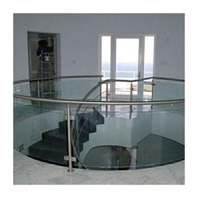 China Led glass banister patio bamboo fence tempered glass stainless steel deck railing for sale