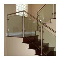 China Ultra white glass handrail exterior stair handrails balustrade top rail for sale