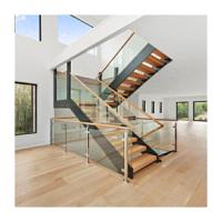 China Ultra white glass handrail exterior stair handrails balustrade top rail for sale