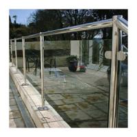 China 12mm glass fence white and black deck railing stair railing price for sale