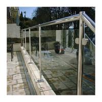 China 12mm glass fence white and black deck railing stair railing price for sale