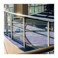 China CE EN 12150 glass balustrades curved balcony railing fencing brisbane for sale
