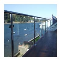 China CE EN 12150 glass balustrades curved balcony railing fencing brisbane for sale